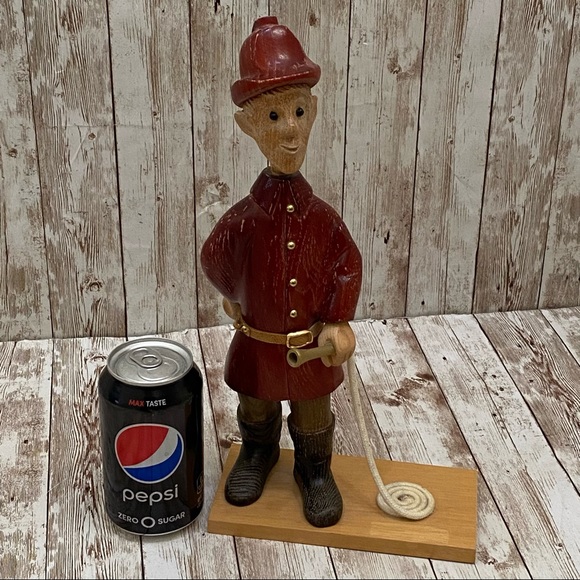 Vintage | Accents | Vintage Romer Italy Wood Carved Fireman Firefighter ...
